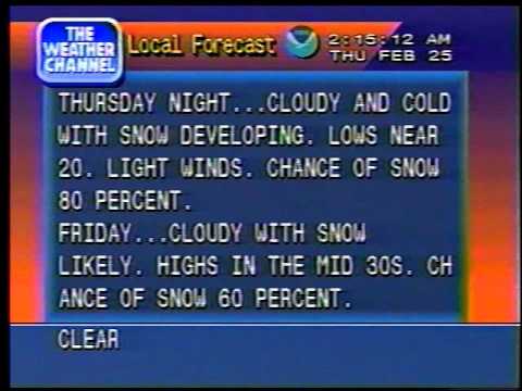 Weather Channel Local Forecast February 25, 1993 - YouTube