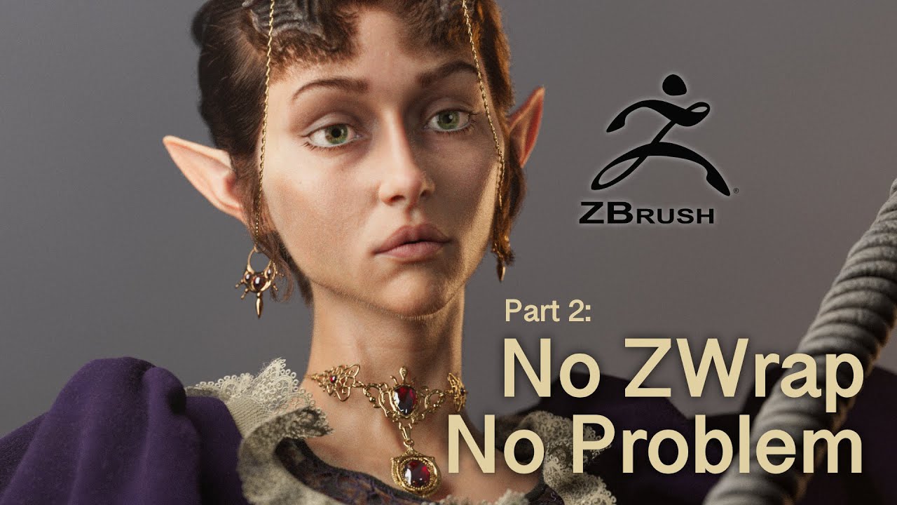 ZBrush Technique: Wrapping a Mesh with Good Topology on a Sculpt without ZWrap (part 2) - YouTube