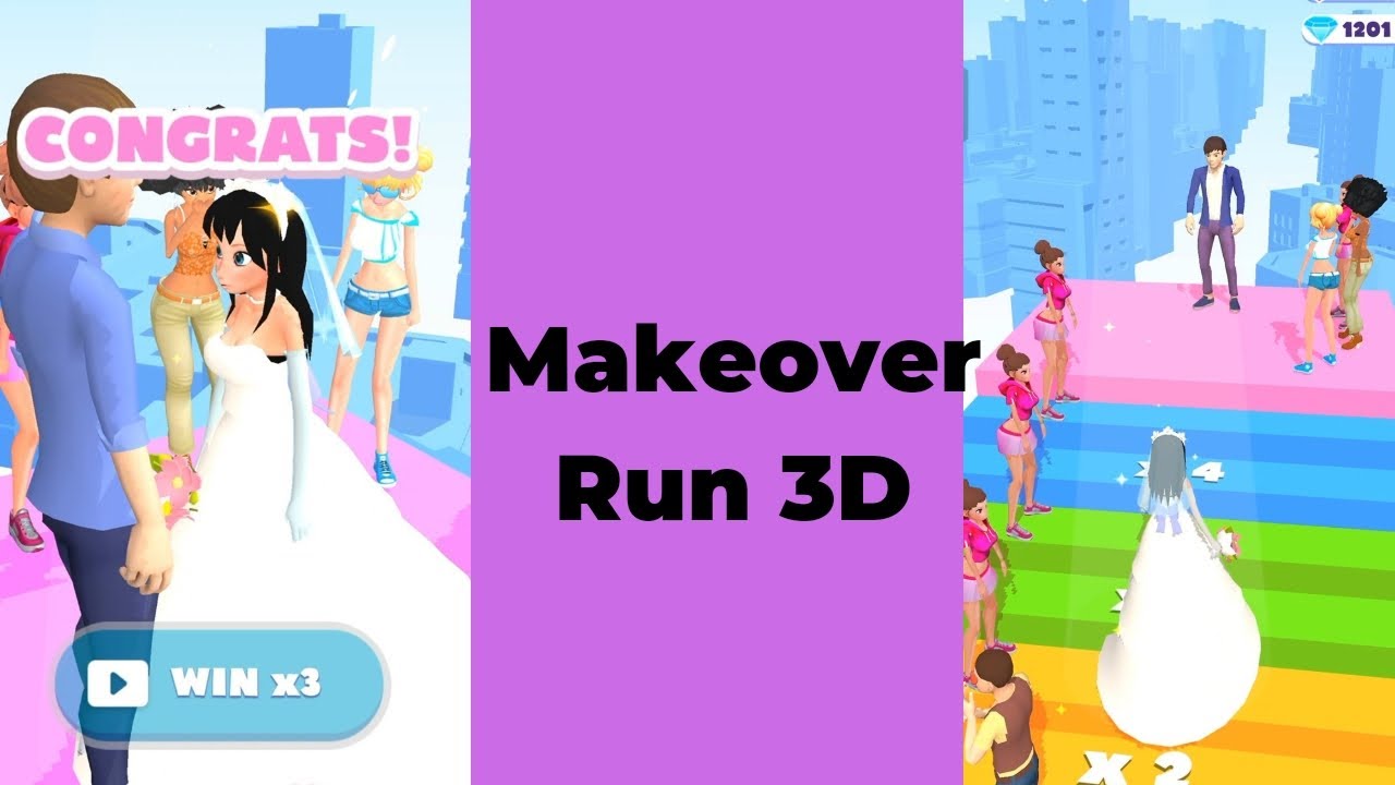 Makeover run girl gameplay mobile Gaming|Makeover race 3d|New level|New android games. - YouTube