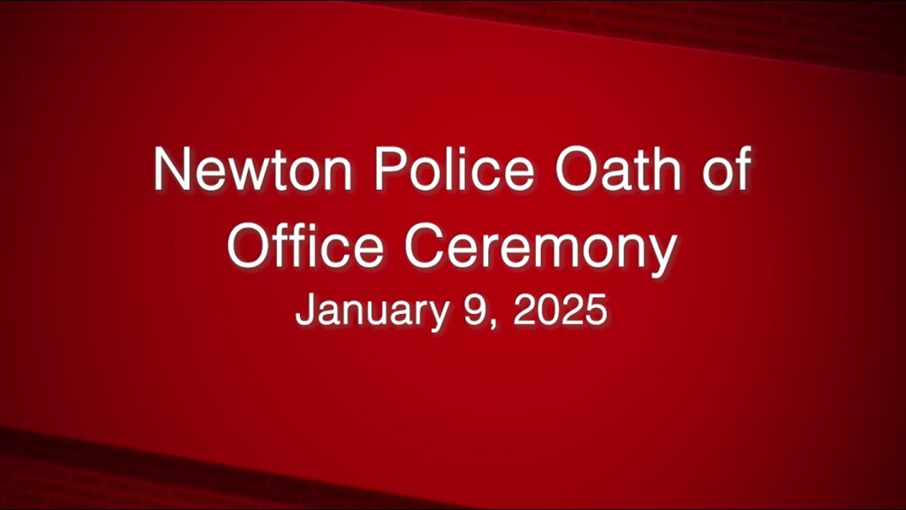 Newton Police Oath of Office Ceremony - January 9, 2025 - YouTube