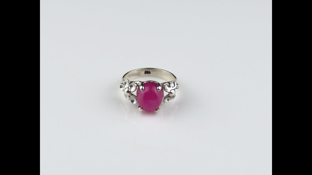 Sterling Silver Ruby Gemstone Ring BR_1244J - YouTube