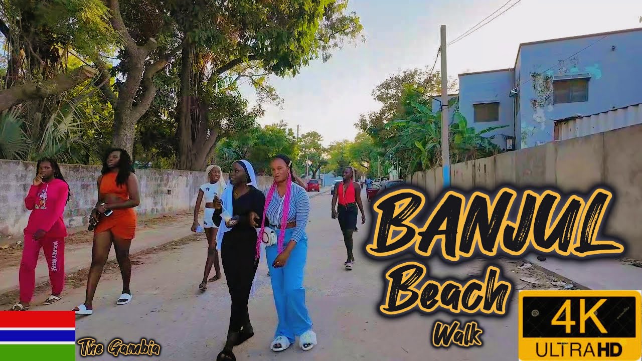 Banjul Beach Life 🇬🇲 Walking Tour in The Gambia - YouTube