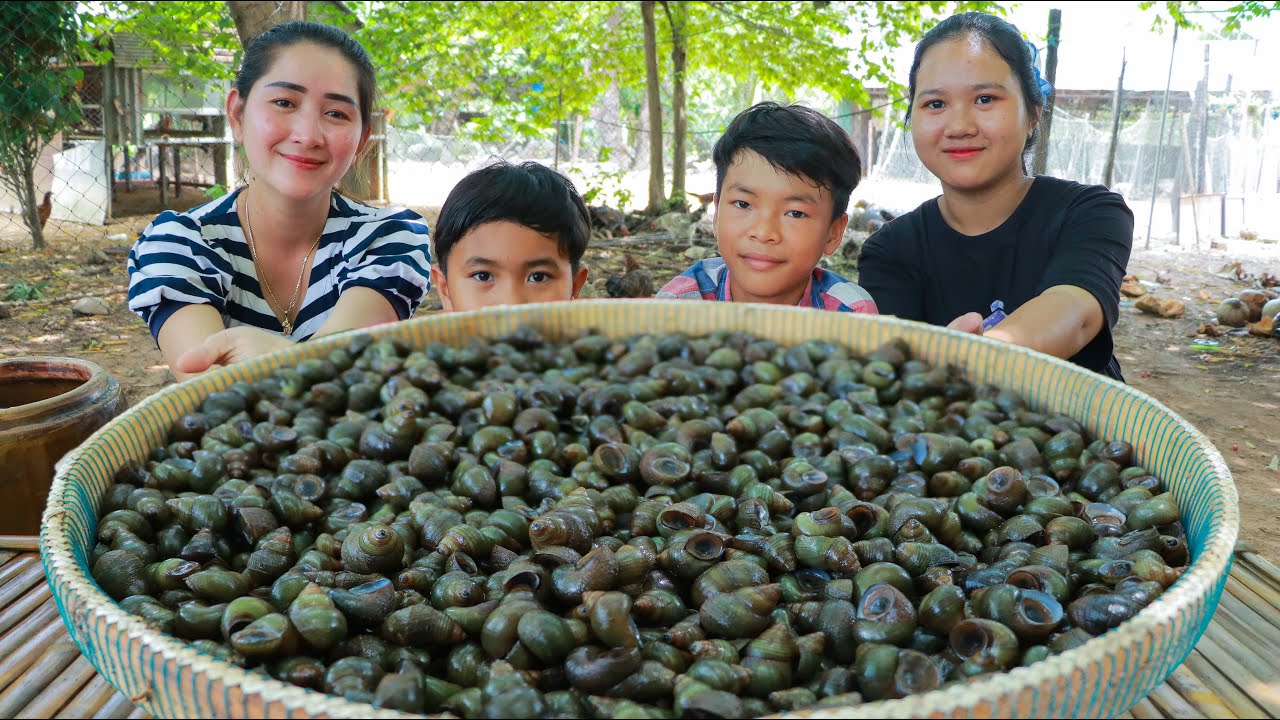 River Snail - Yummy River Snail Curry Recipe - Eating Curry With My ...