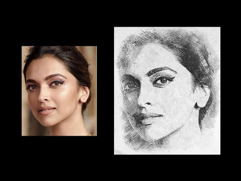 simple drawing Deepika padukone step by step - Bollywood Actress ...