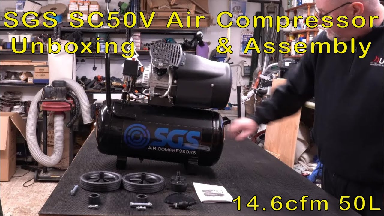 SGS 14.6cfm 50L Compressor SC50V - Unboxing and Assembly. (Also Air ...