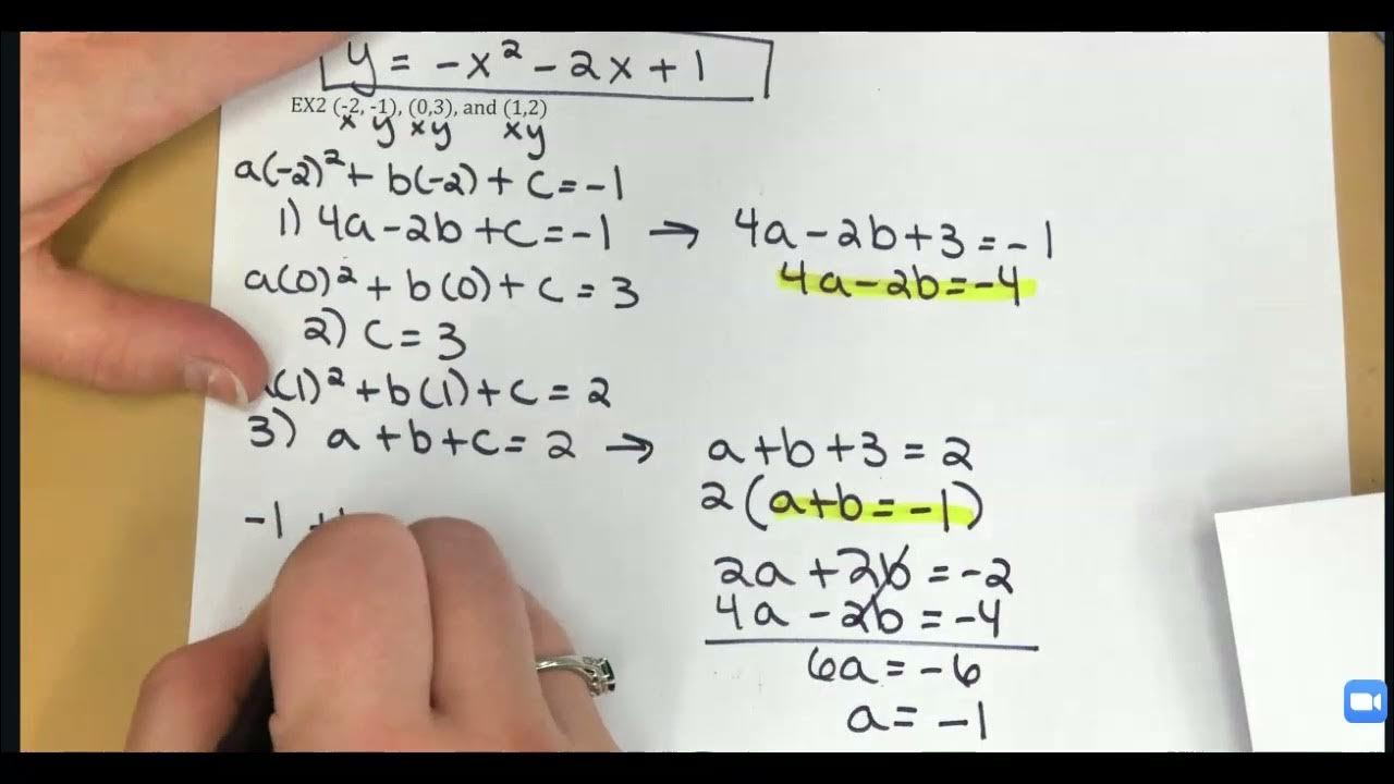 Quadratic Equation Through 3 Points - YouTube