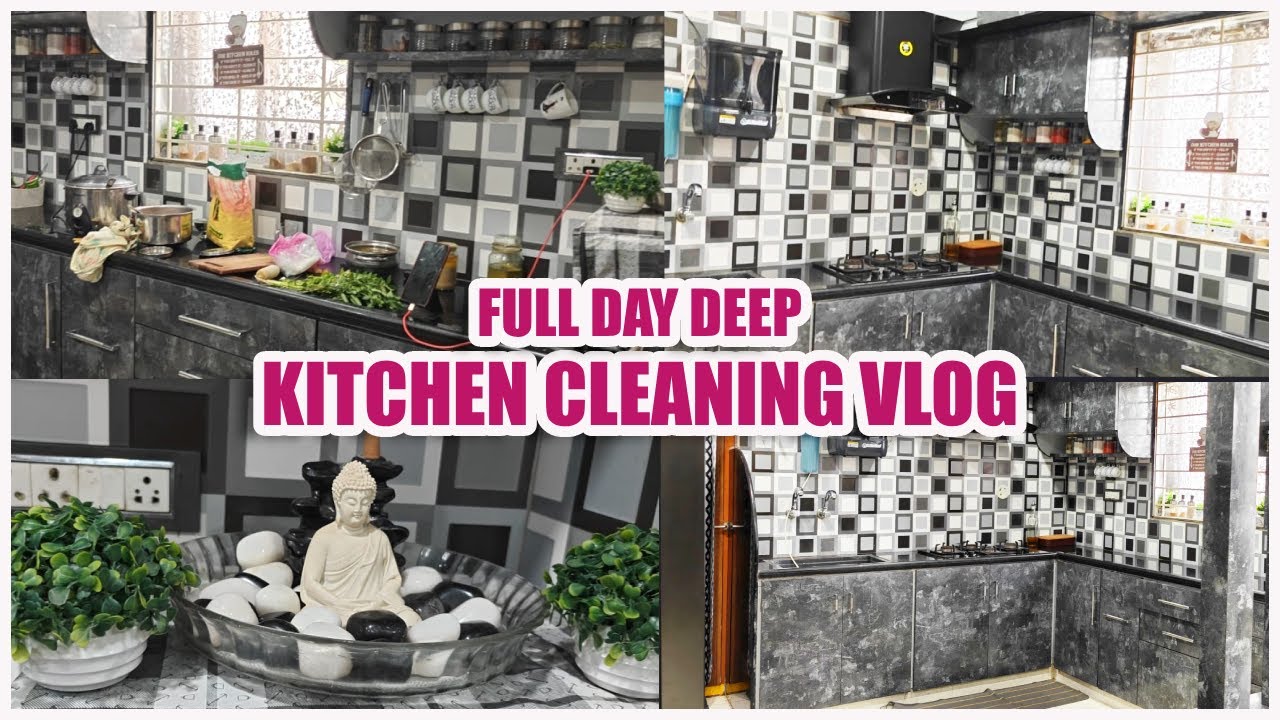 Kitchen Deep Cleaning Vlog || Kitchen Counter Top Organization || # ...