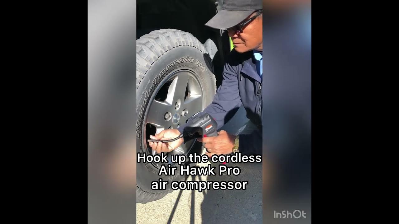 DIY How to use Cordless Air Hawk Pro Air compressor - YouTube