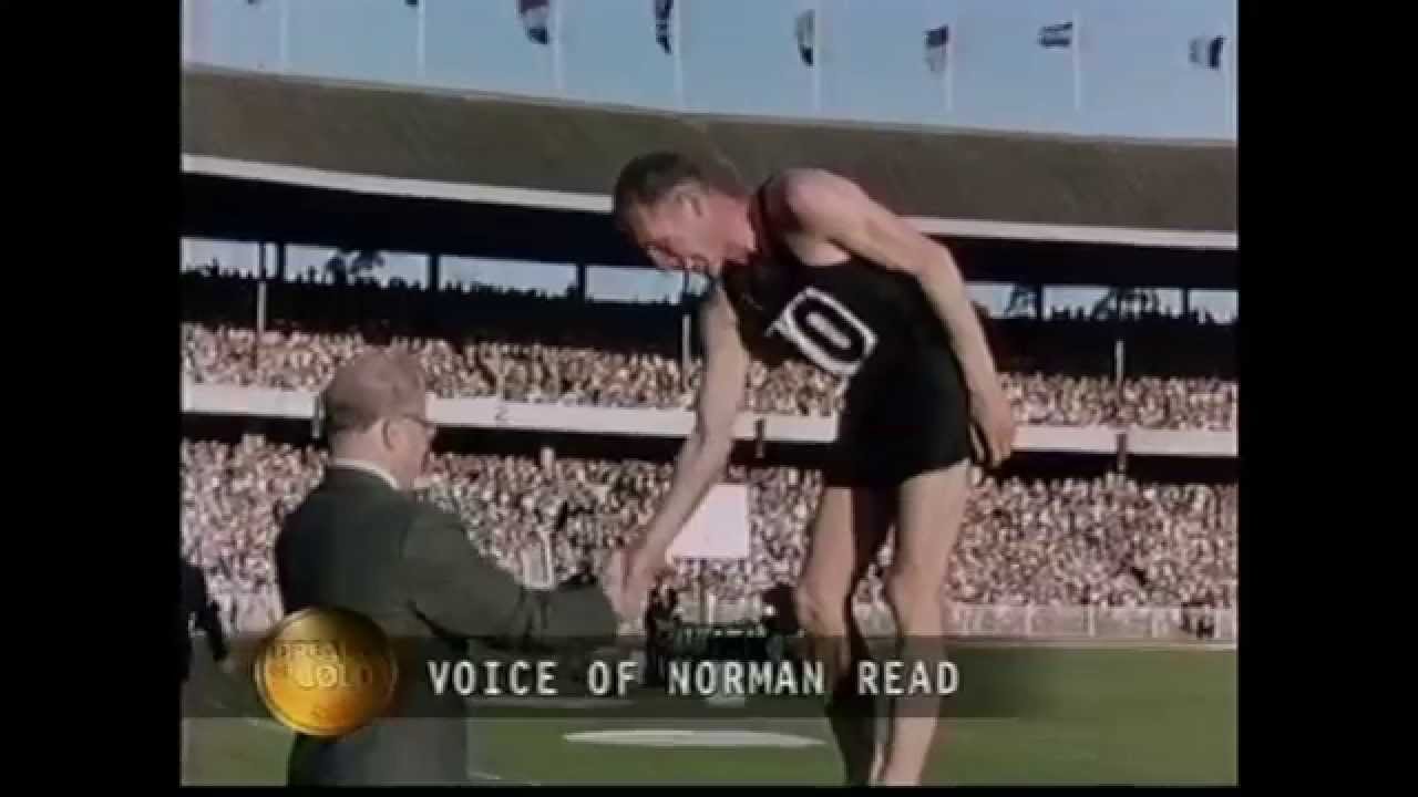 Norman Read wins 50km walk in Melbourne, 1956 - YouTube