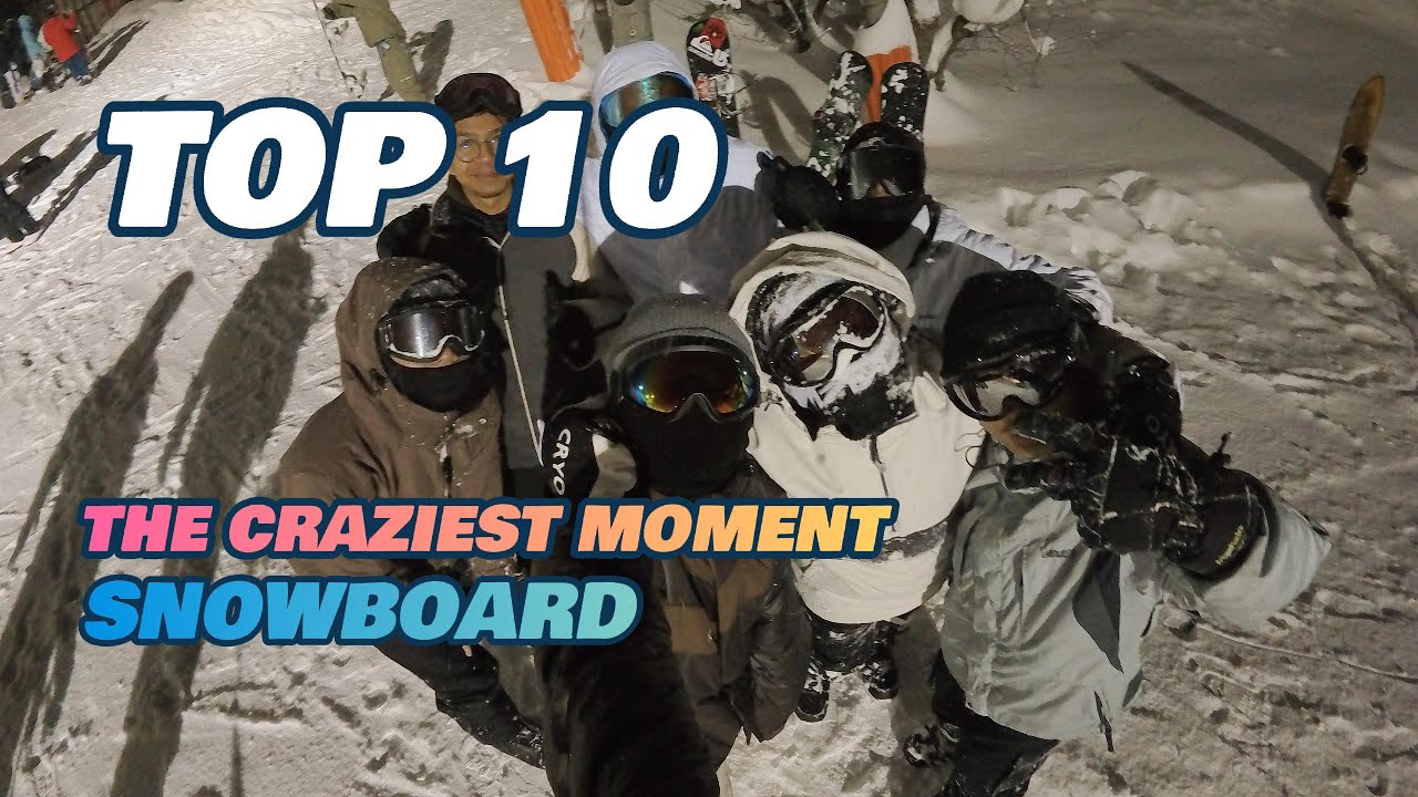 [TOP 10 Snowboard Moment] When a beginner try snowboard for the first ...