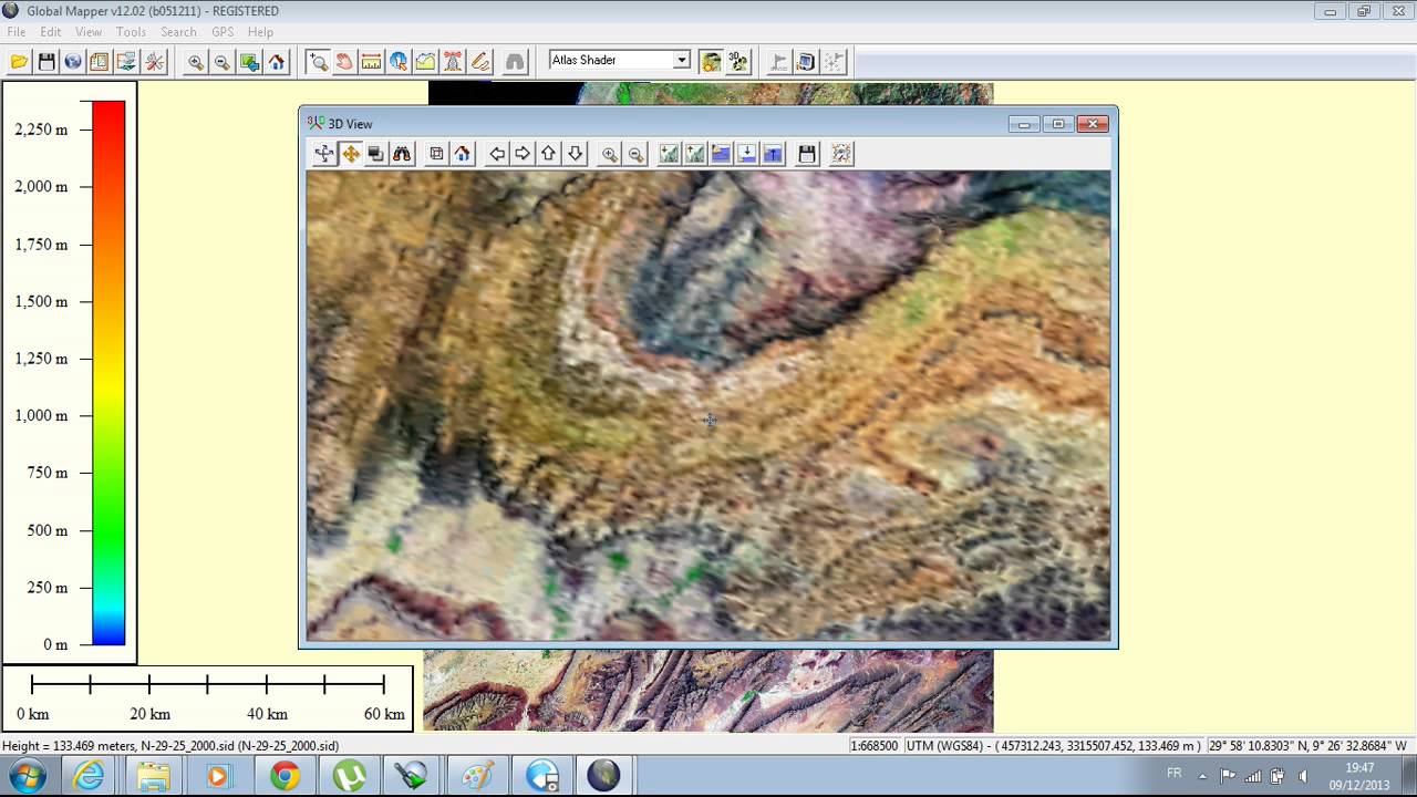 Création d'une vue en 3D du terrain sous Global Mapper - Tutoriel - YouTube