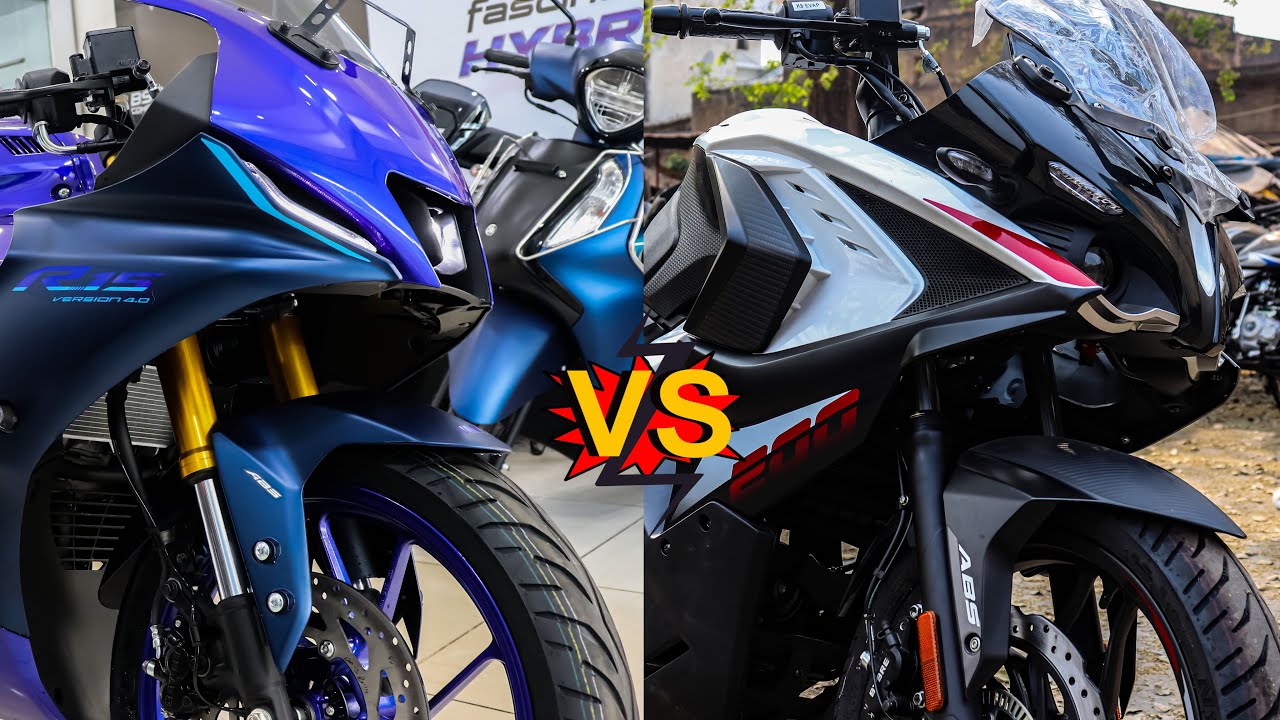 2022 New Model Bajaj Pulsar RS 200 VS Yamaha R15 V4 Detailed Comparison ...