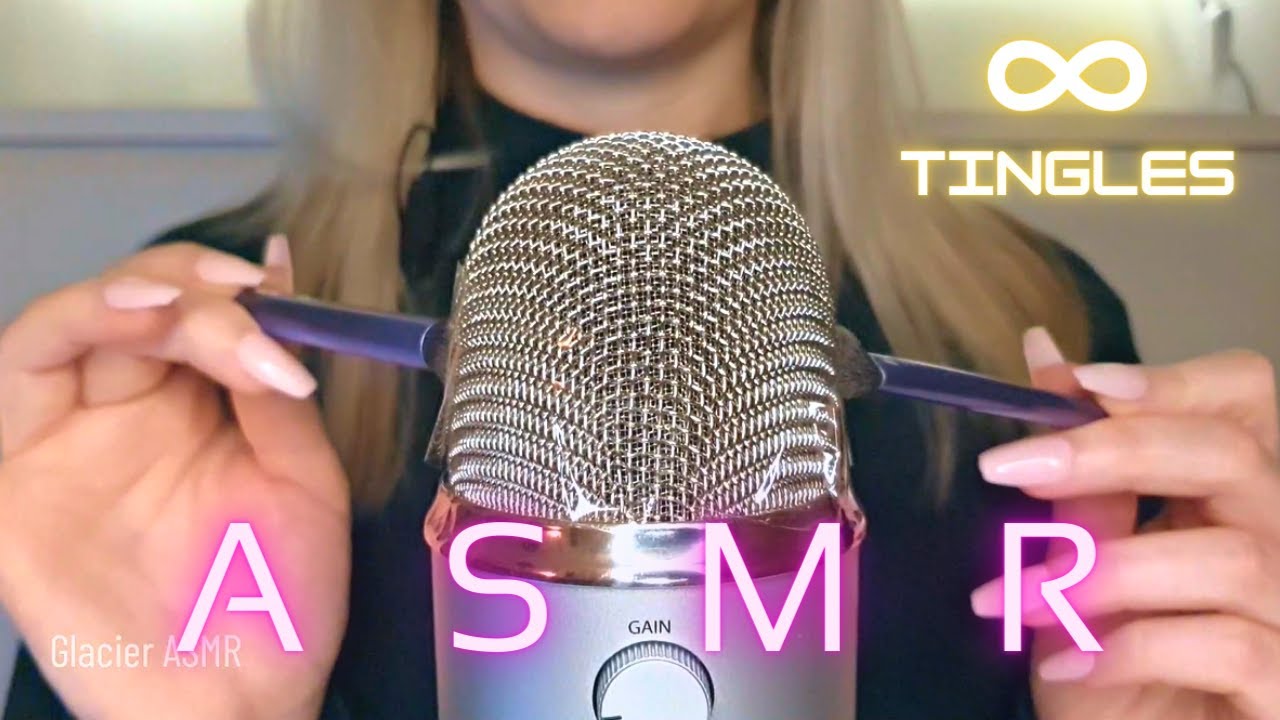 ASMR | Sticky Tape On Mic With Brushes (Gentle & Slow) - YouTube