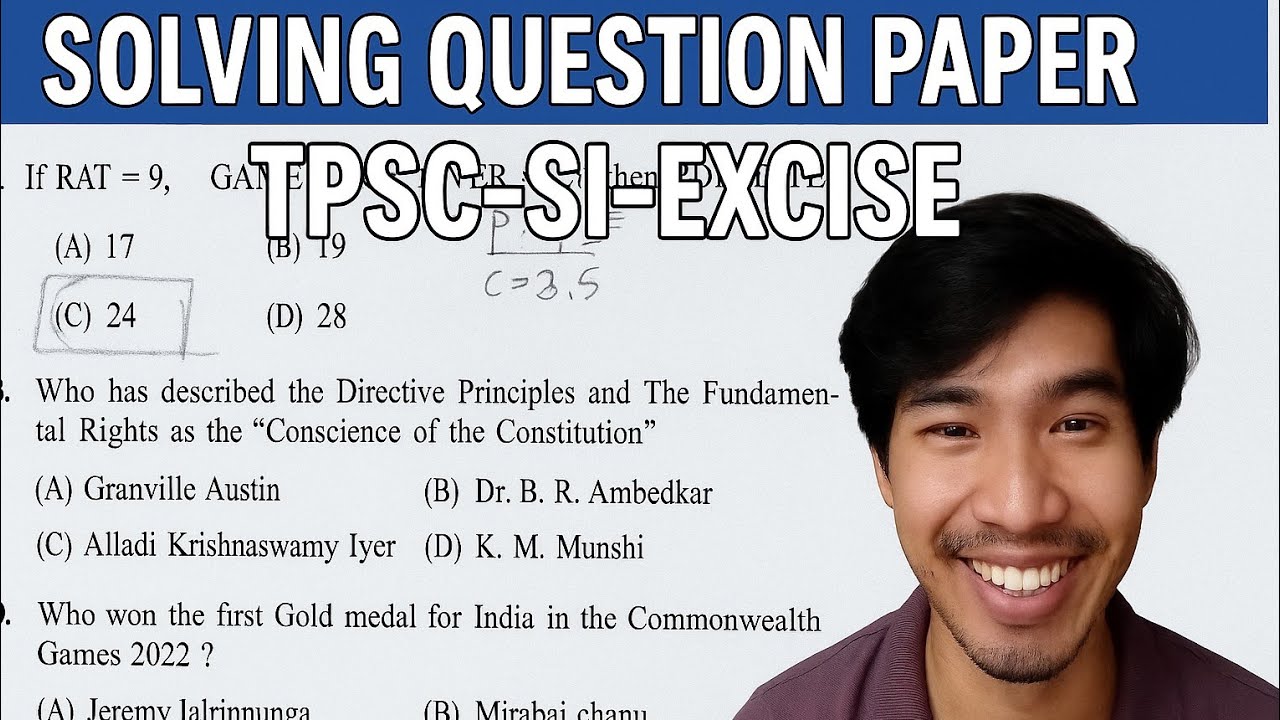 TPSC SI EXCISE previous year question paper 2023 - YouTube