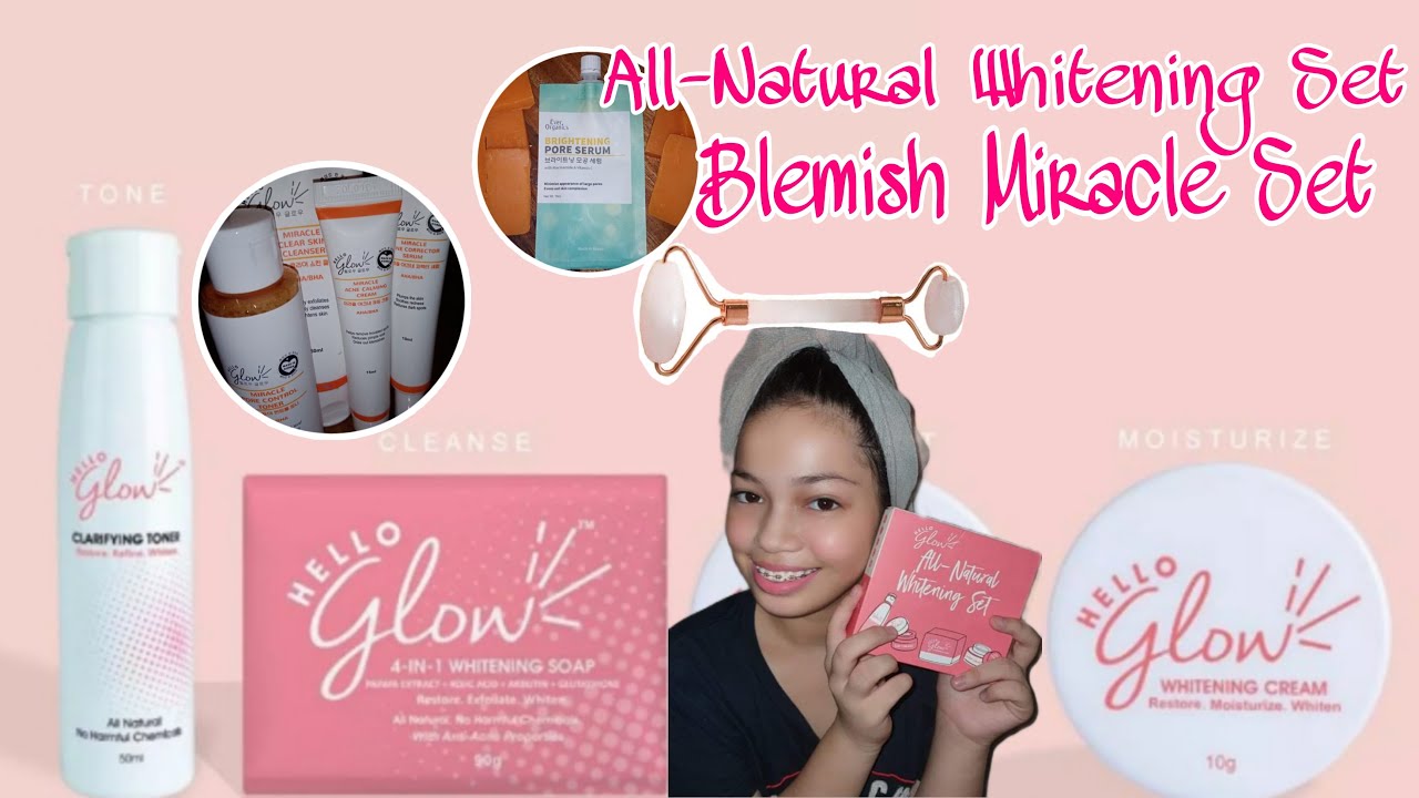 UNBOXING HELLO GLOW ALL NATURAL WHITENING SET AND HELLO GLOW BLEMISH ...