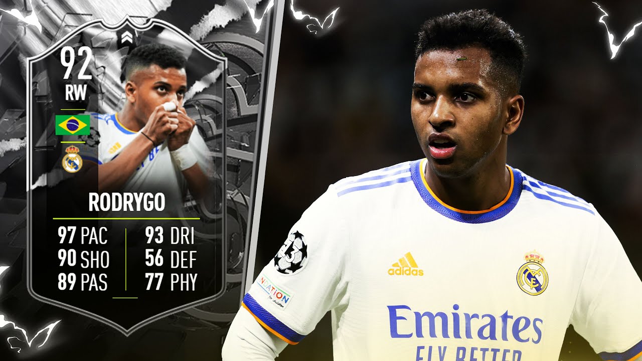 This Card Is CRACKED!! 🇧🇷 92 Showdown Rodrygo Player Review! FIFA 22 ...