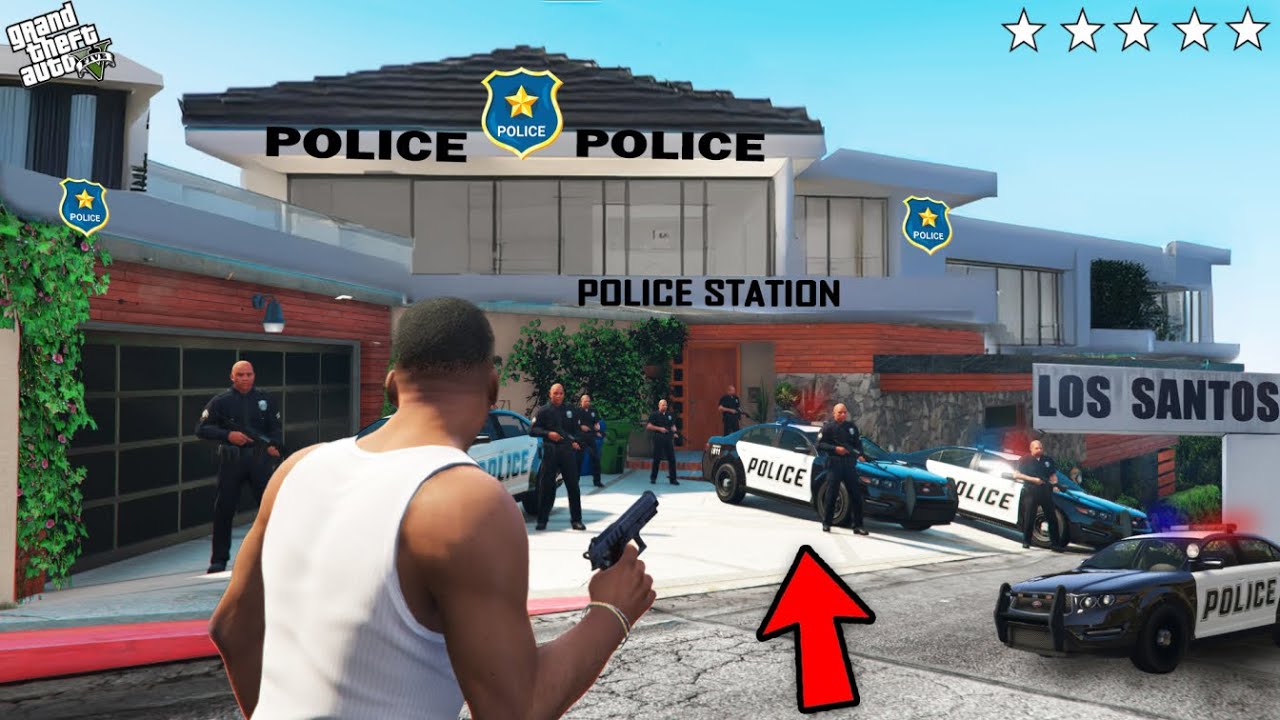 GTA 5 : Franklin's House Becomes Police Station In Gta 5 ! (GTA 5 mods ...