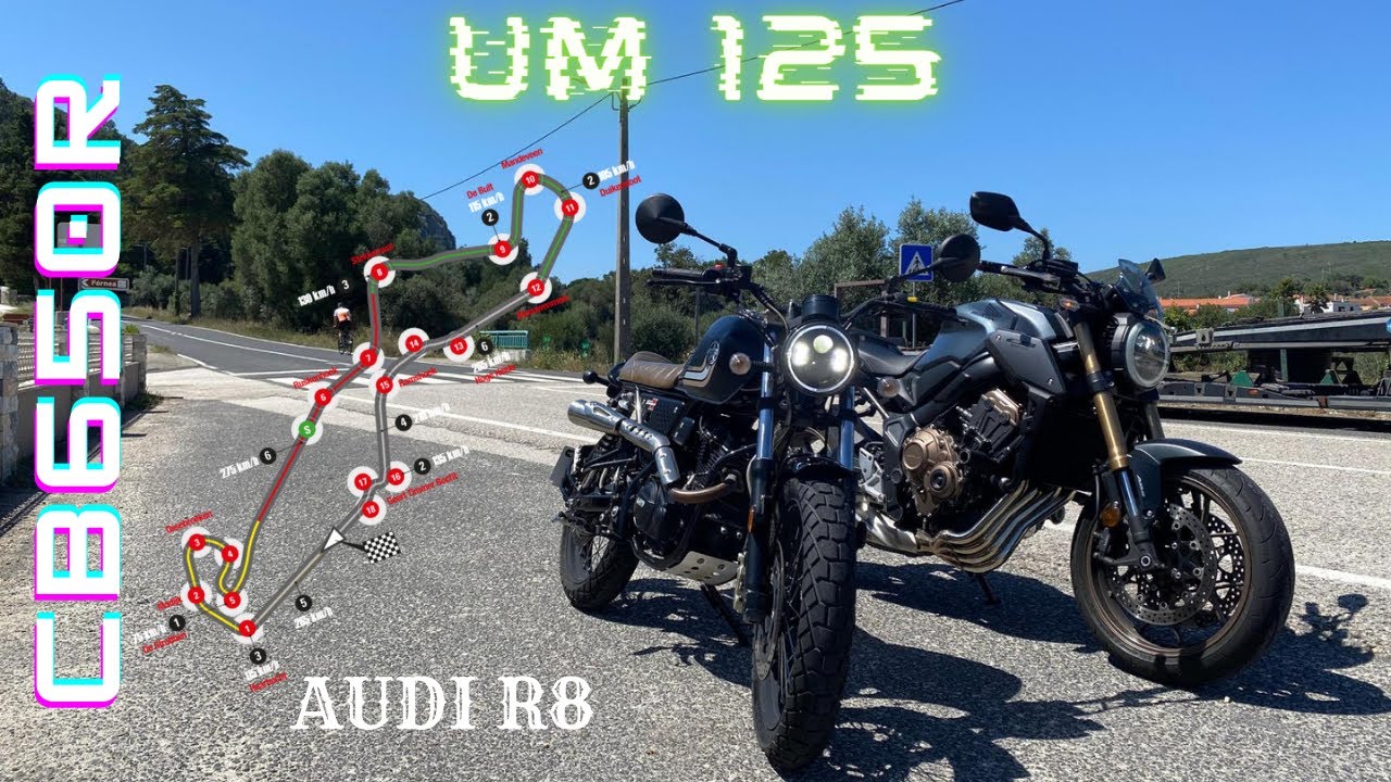 CB650R cornering with UM125 | AUDI R8 !!!! - YouTube
