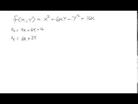 relative extrema of functions of several variables - YouTube
