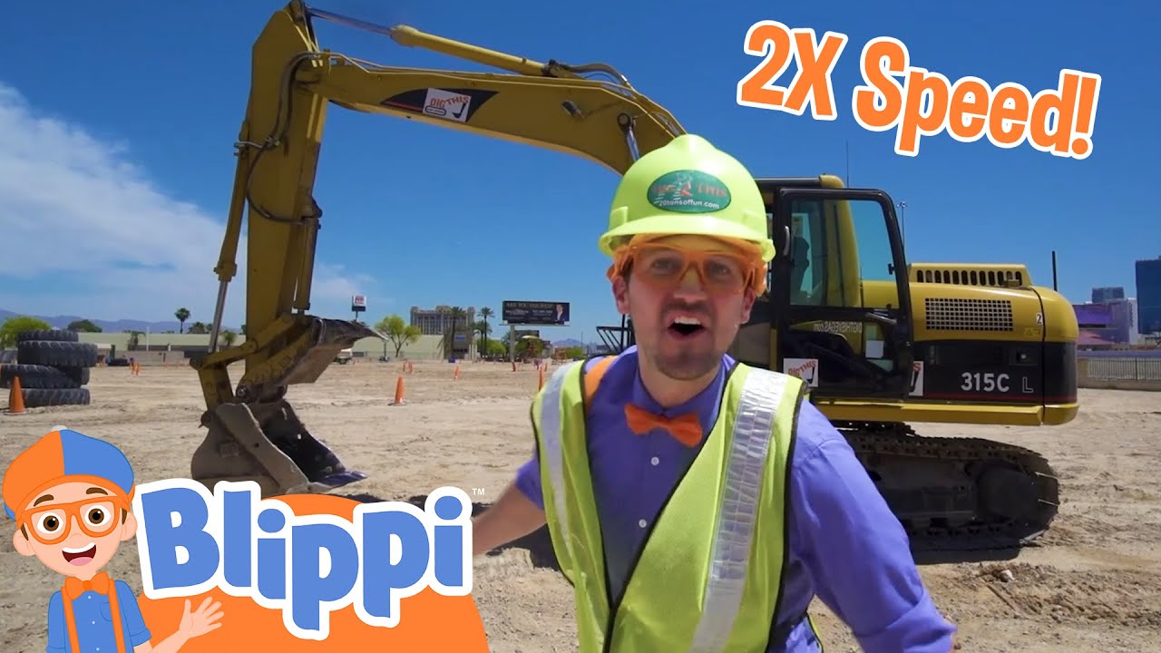 Blippi and an Excavator at 2x Speed! - YouTube