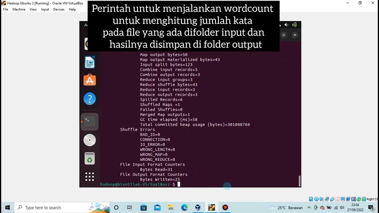 Tutorial WordCount pada HADOOP menggunakan Ubuntu - YouTube
