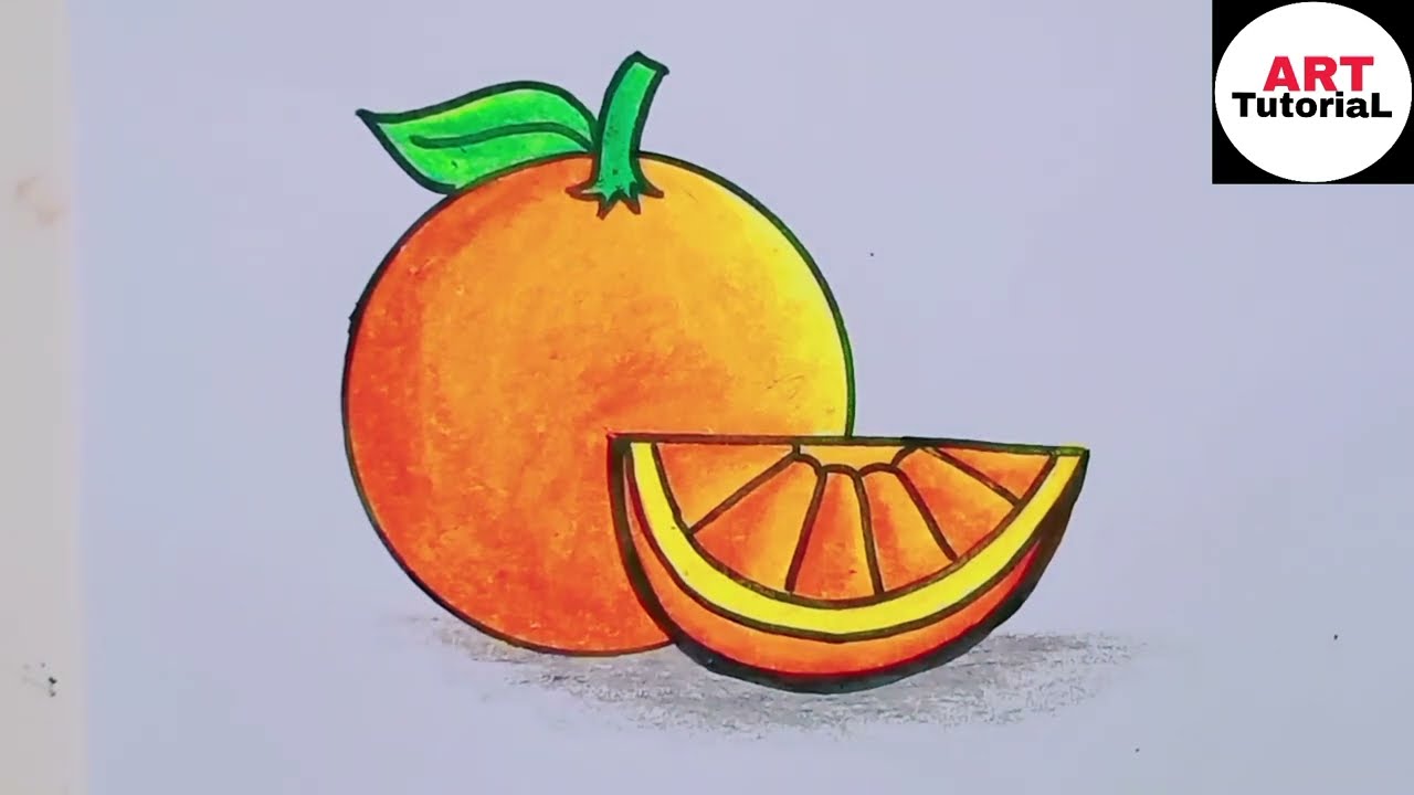 Simple Orange Drawing || How To Draw Orange Fruit Drawing|| কীভাবে কমলা ...
