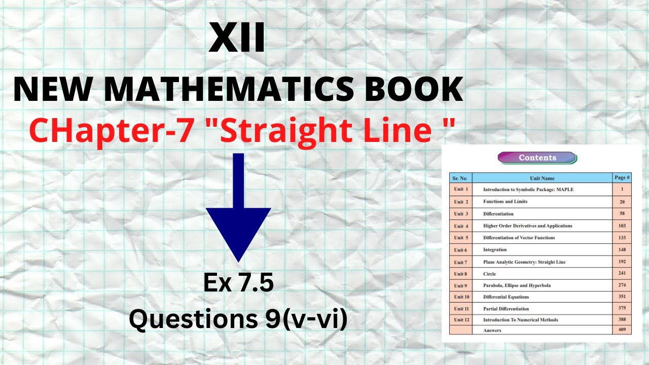 XII Mathematics New Book |Chapter-7 Ex 7.5 Q9(v-vi) |Sindh Board - YouTube