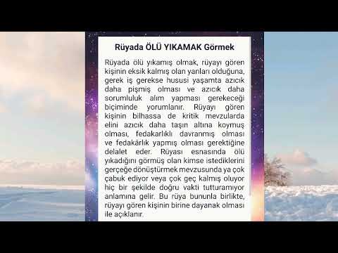 rüyada ölü yıkamak