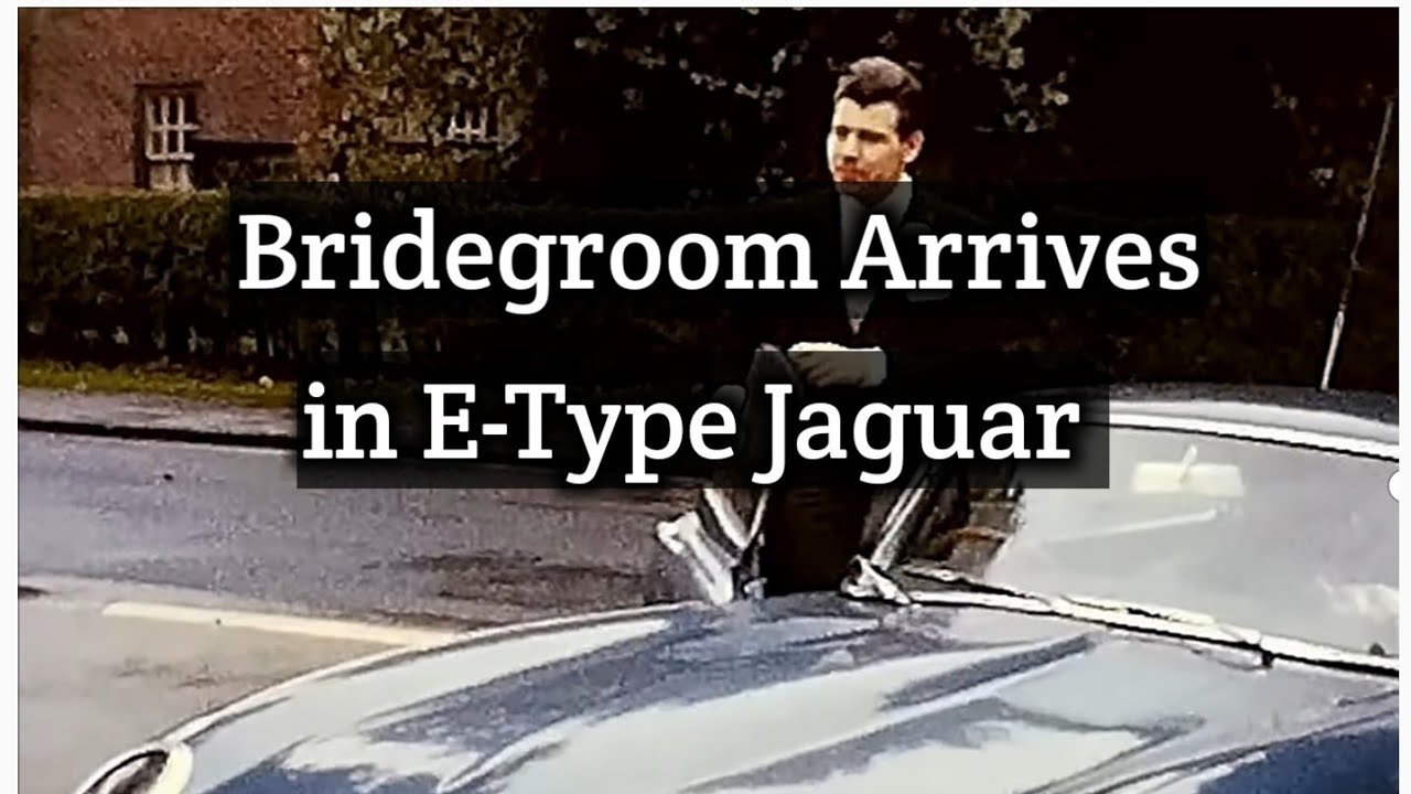 Bridgegroom Makes a Grand Entrance in His Classic 1960s E Type Jag ...