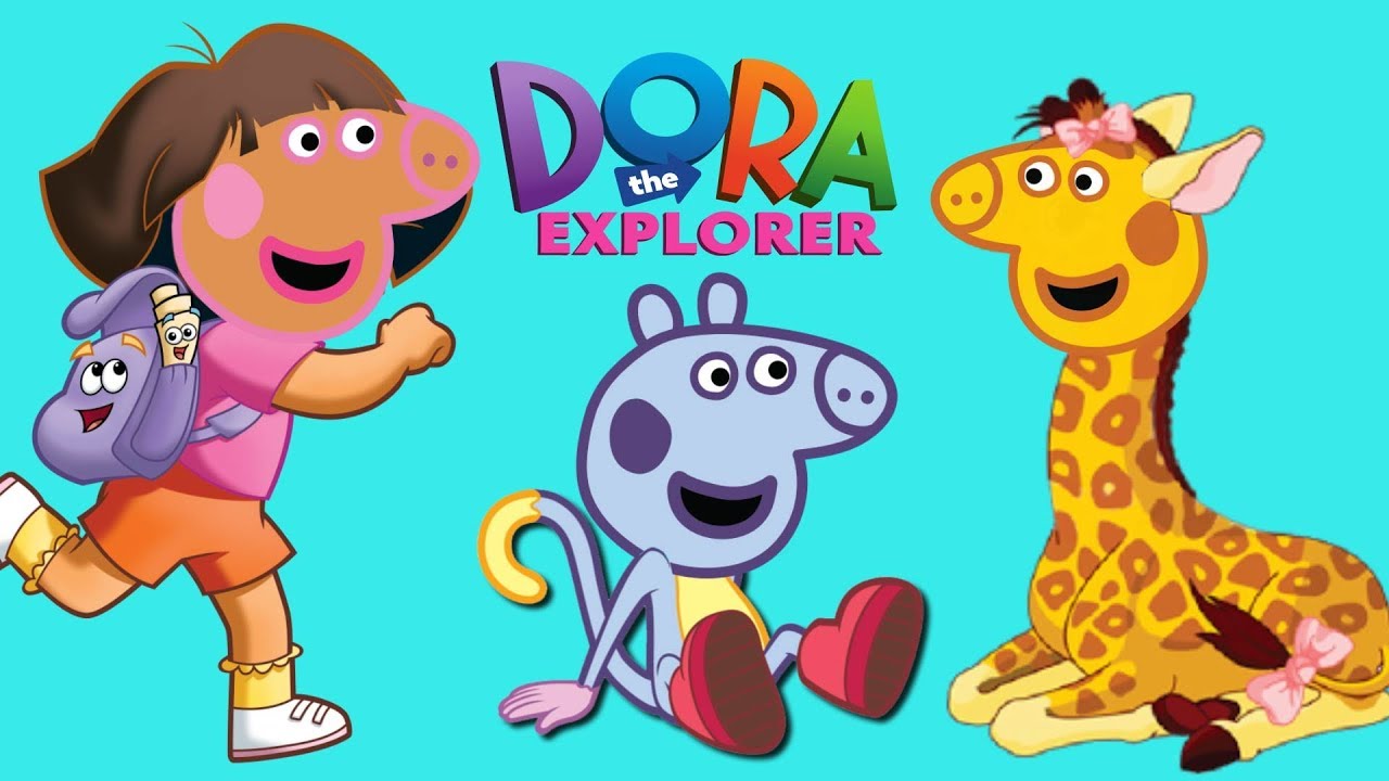 Funny Dora The Explorer Peppa Pig Coloring Videos For Kids - YouTube