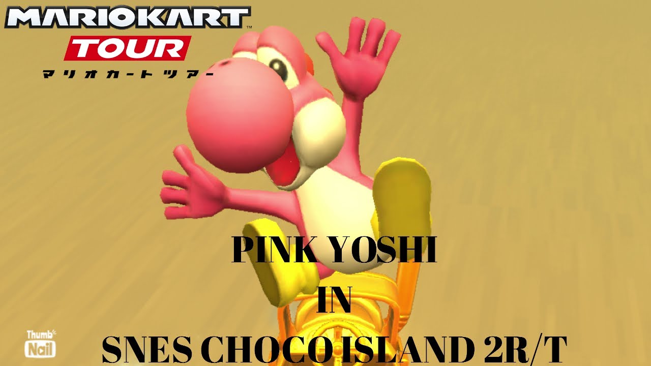 Mario Kart Tour - Pink Yoshi in SNES Choco Island 2R/T - YouTube