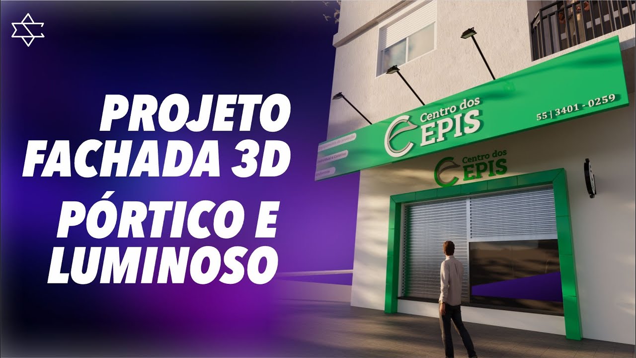 (SPEED ART SKETCHUP) - Projeto Fachada 3D com Pórtico - YouTube
