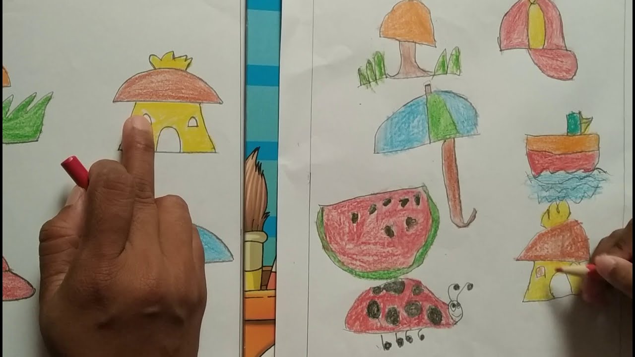 Drawing with Semicircle for Kids || Draw using Shapes || Step by Step ...