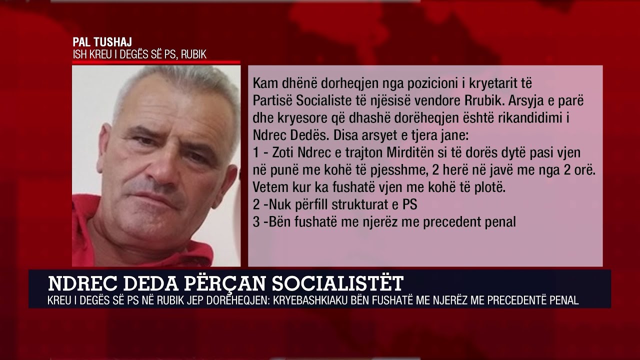 Ndrec Deda përçan socialistët/ Kreu PS Kurbin jep dorëheqjen: Fushatë ...