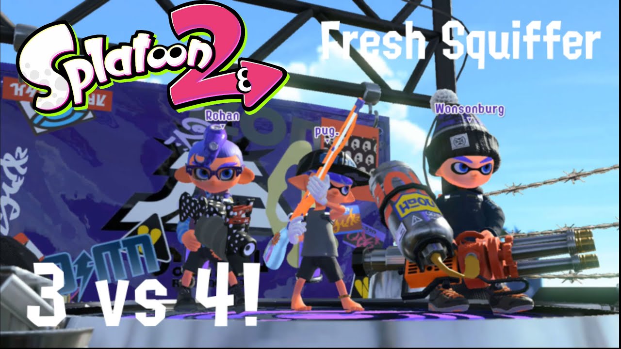 [Splatoon 2] 3 vs 4! Fresh Squiffer in Starfish Mainstage Splat Zones ...