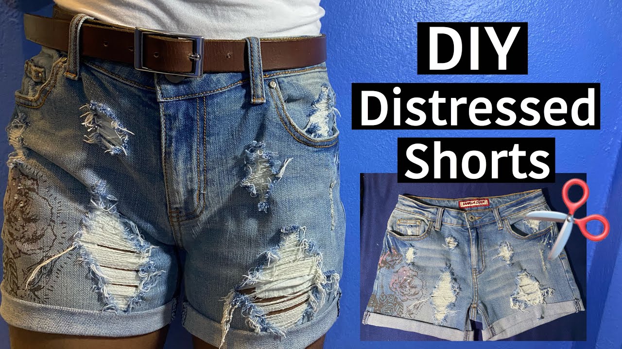 Diy Distressed/Ripped Denim Shorts - YouTube