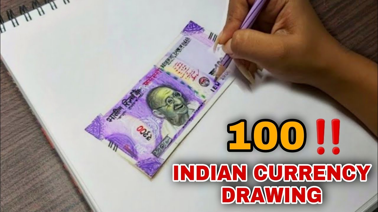 1st Time Currency Drawing 🤑🤑💸💵💵 || 100 Rupees || Indian Currency🇮🇳🇮🇳 ...