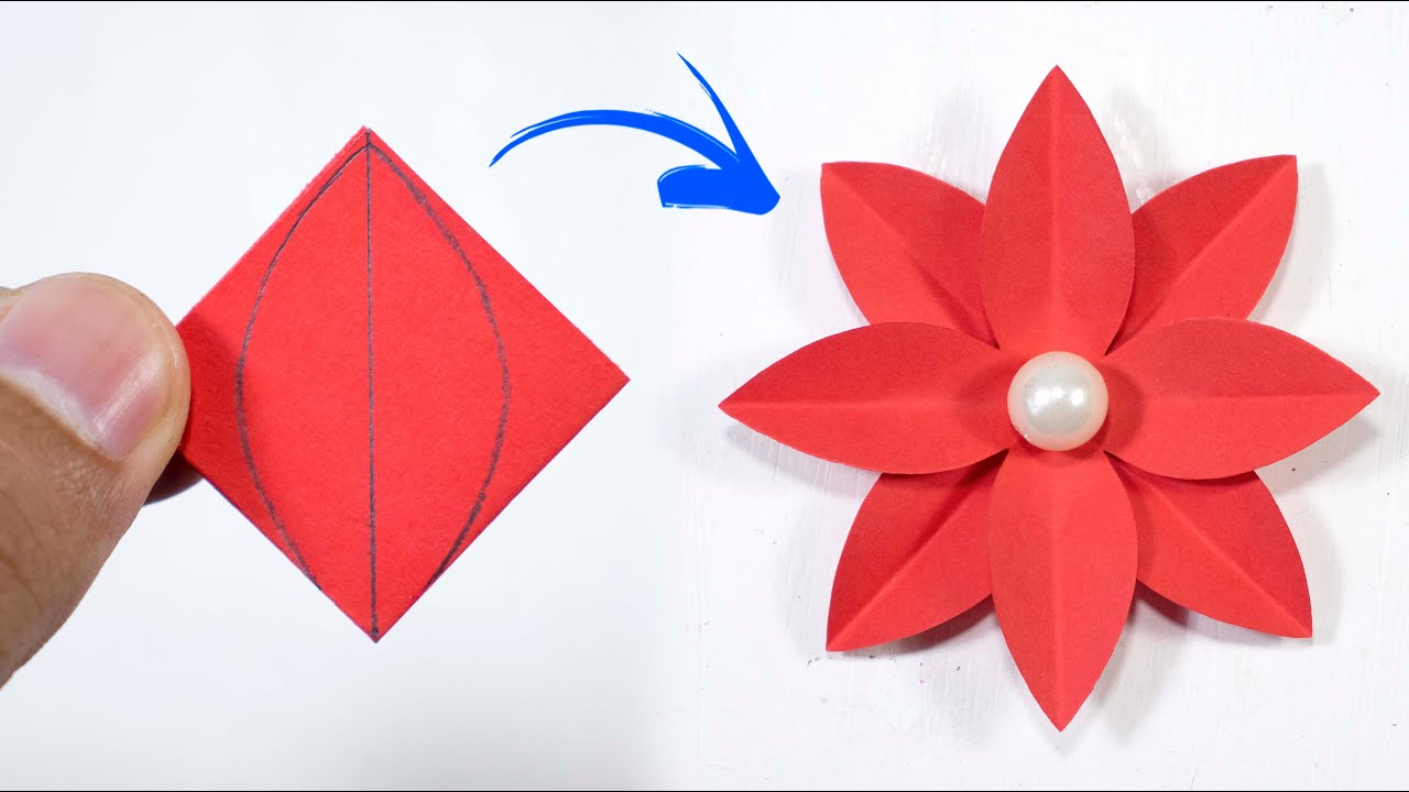 How to Make Paper Flowers Rose / Origami Bunga Mawar Untuk Hiasan ...
