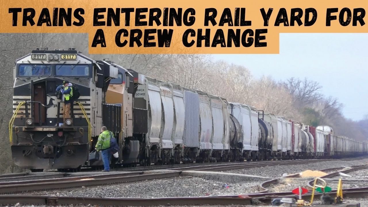 Trains entering the RR yard for a crew change, Hugh train with BNSF ...