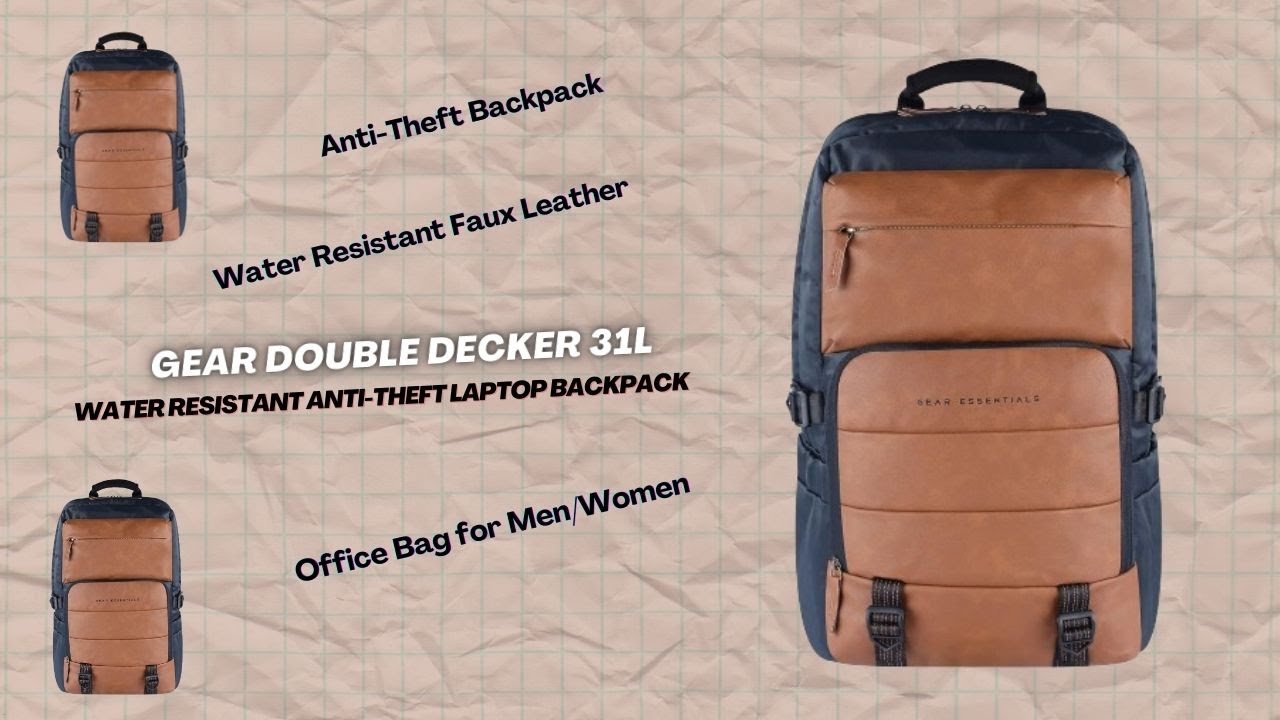 Gear Double Decker 31L Water Resistant Anti-Theft Laptop Backpack - YouTube