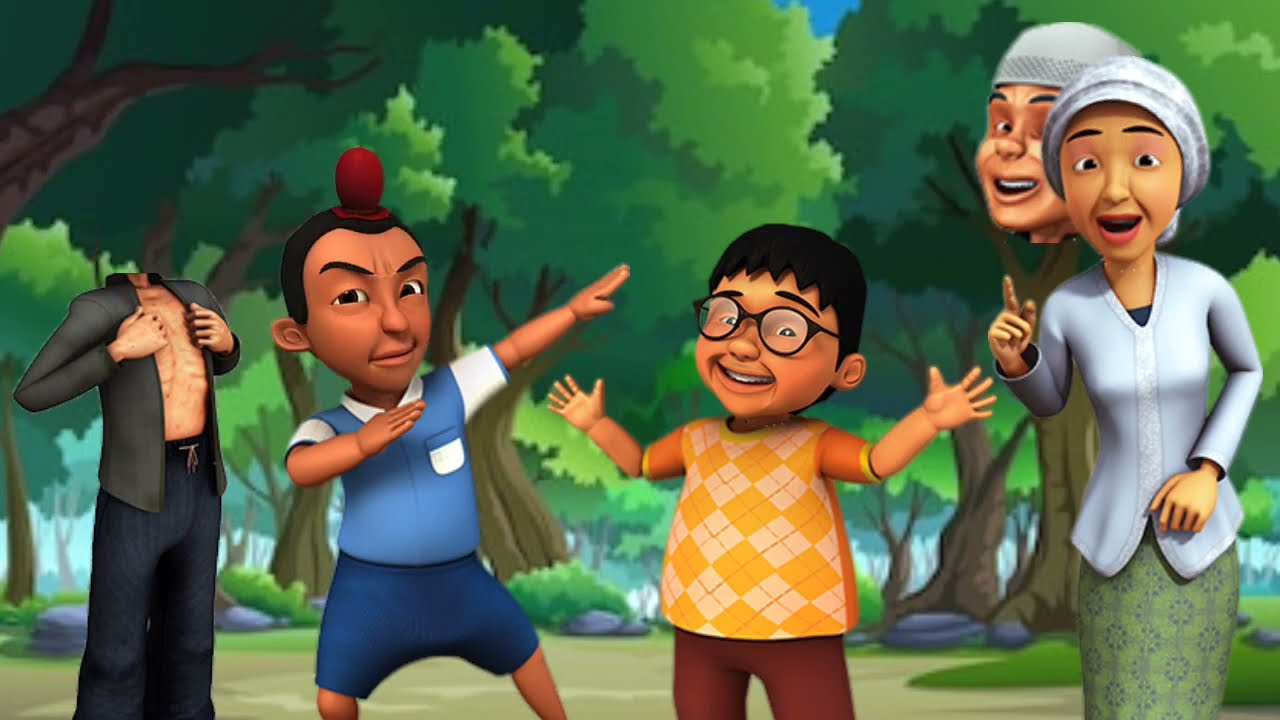 Keluarga Upin Ipin mencari kepala. Ada Atok dalang, jarjit, Ehsan, dan ...