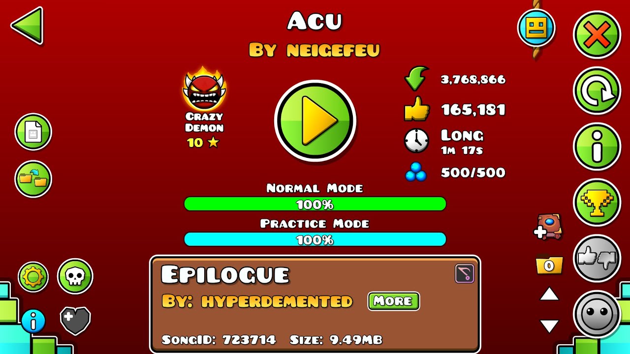 Acu 100% (first extreme) | Geometry Dash - YouTube