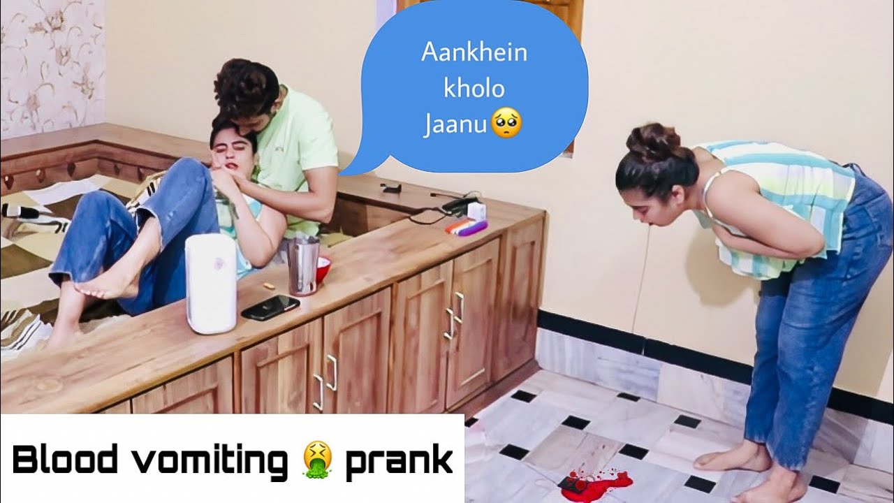 Fake Blood Vomiting 🤮 Prank On Husband |Abhishek and Miesha - YouTube