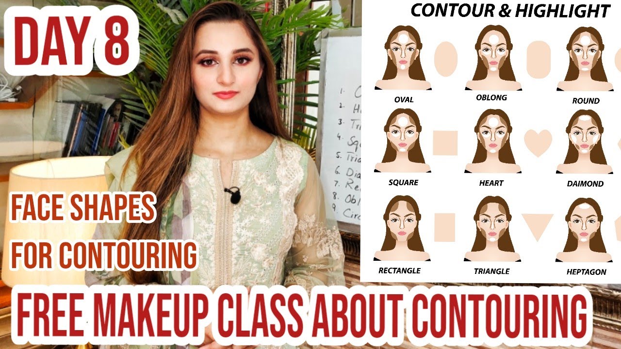 How to know your Face Shapes For Contouring | Day 8 Free Pro Makeup ...