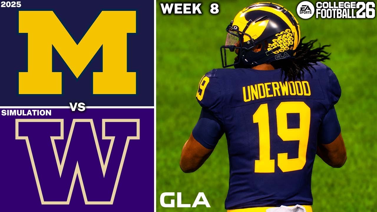 Michigan vs. Washington | Week 8 Simulation | CFB 26 PS5 Gameplay - YouTube