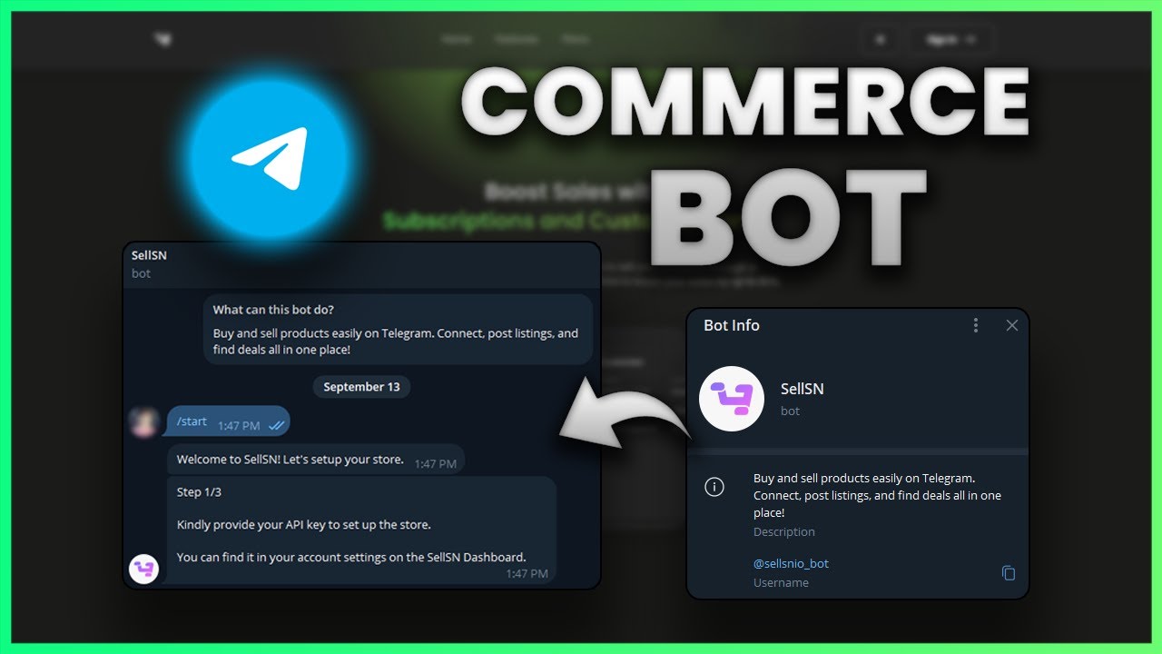 Integrate Your SellSN Shop with Telegram - Commerce Bot - YouTube