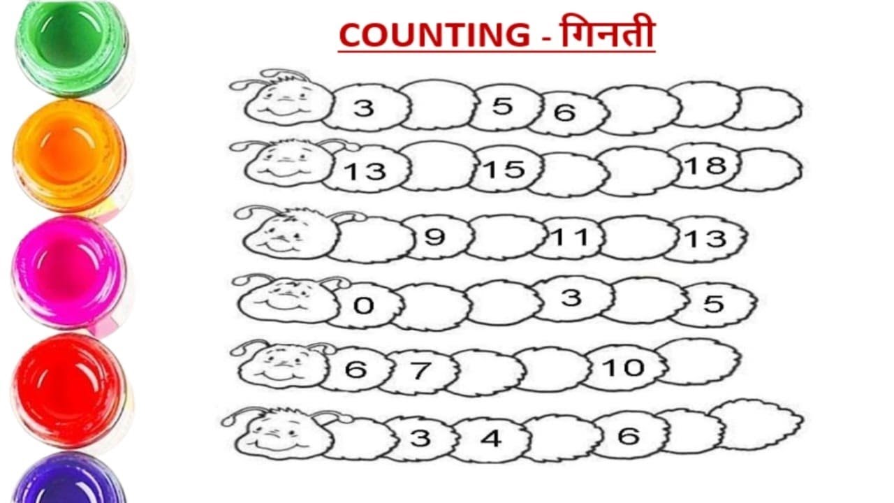 1 se 20 tak counting | Toddlers learning video step by step | drawing ...