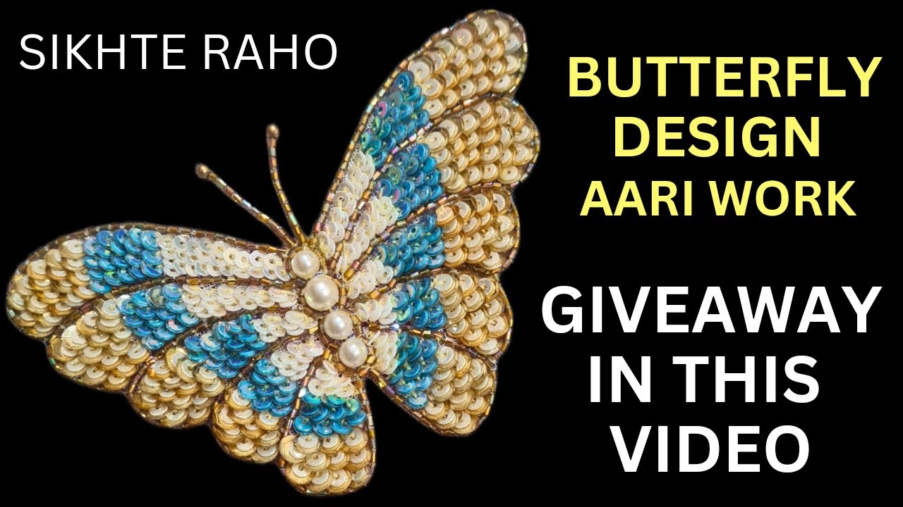 Butterfty Design Aari Work Stitch | GIVEAWAY | Aari Work basic Stitches ...