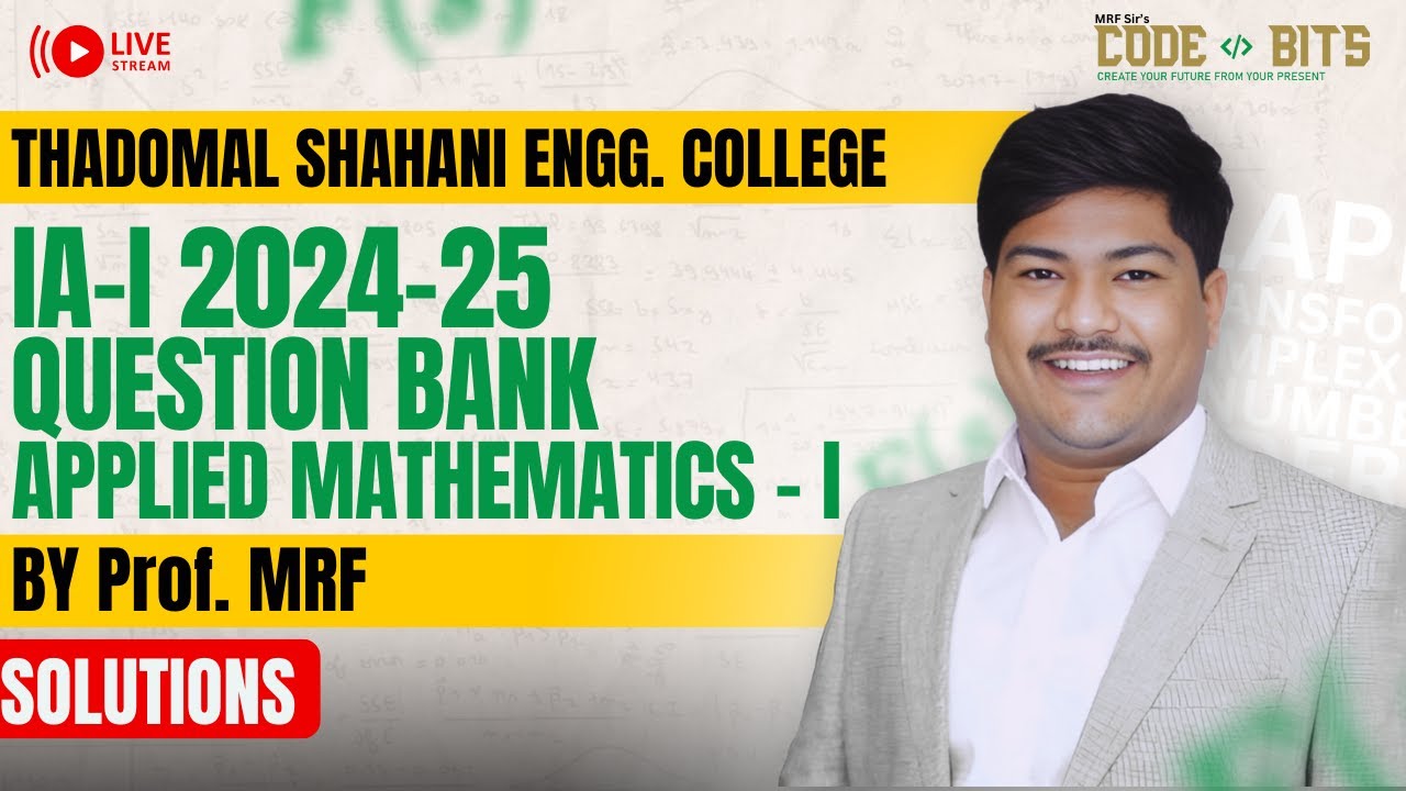 IA- I Applied Mathematics - I TSEC Solutions 2024-25 | Mumbai ...