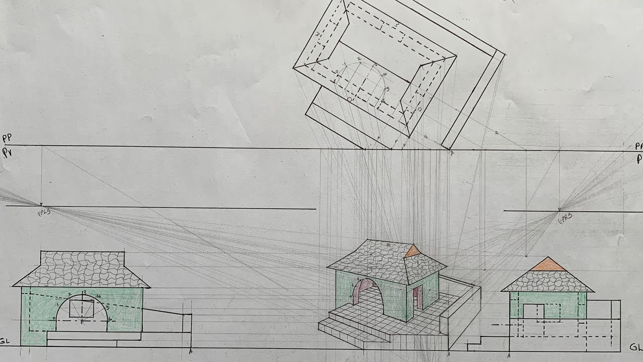 Two Points Perspective Drawing Grade 12 - YouTube